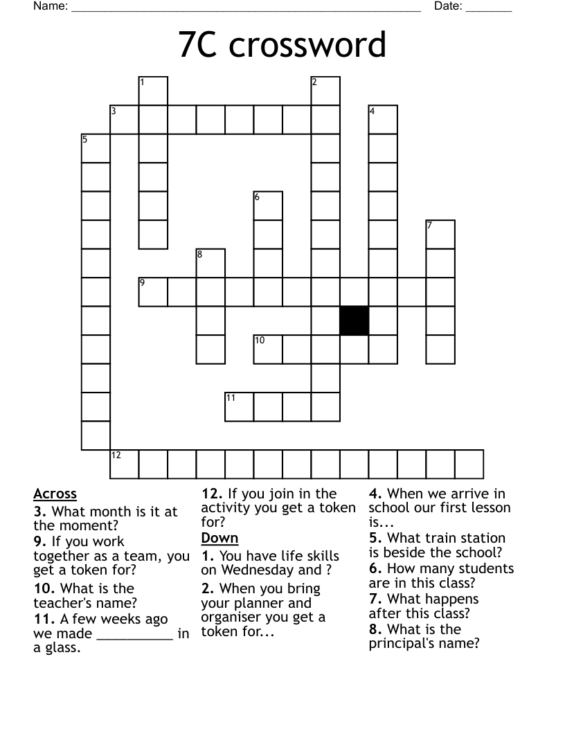 7C crossword - WordMint