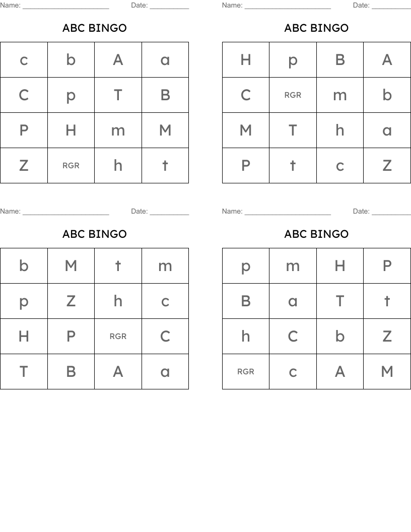ABC BINGO - WordMint