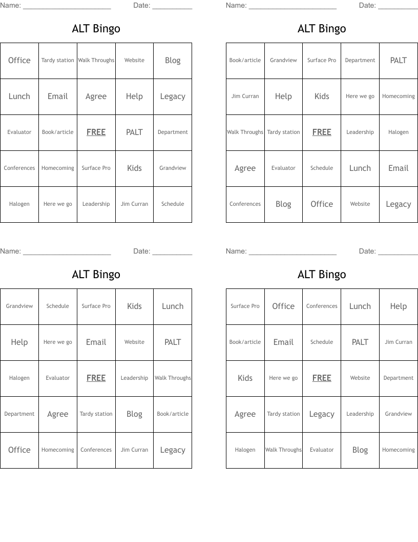 ALT Bingo - WordMint