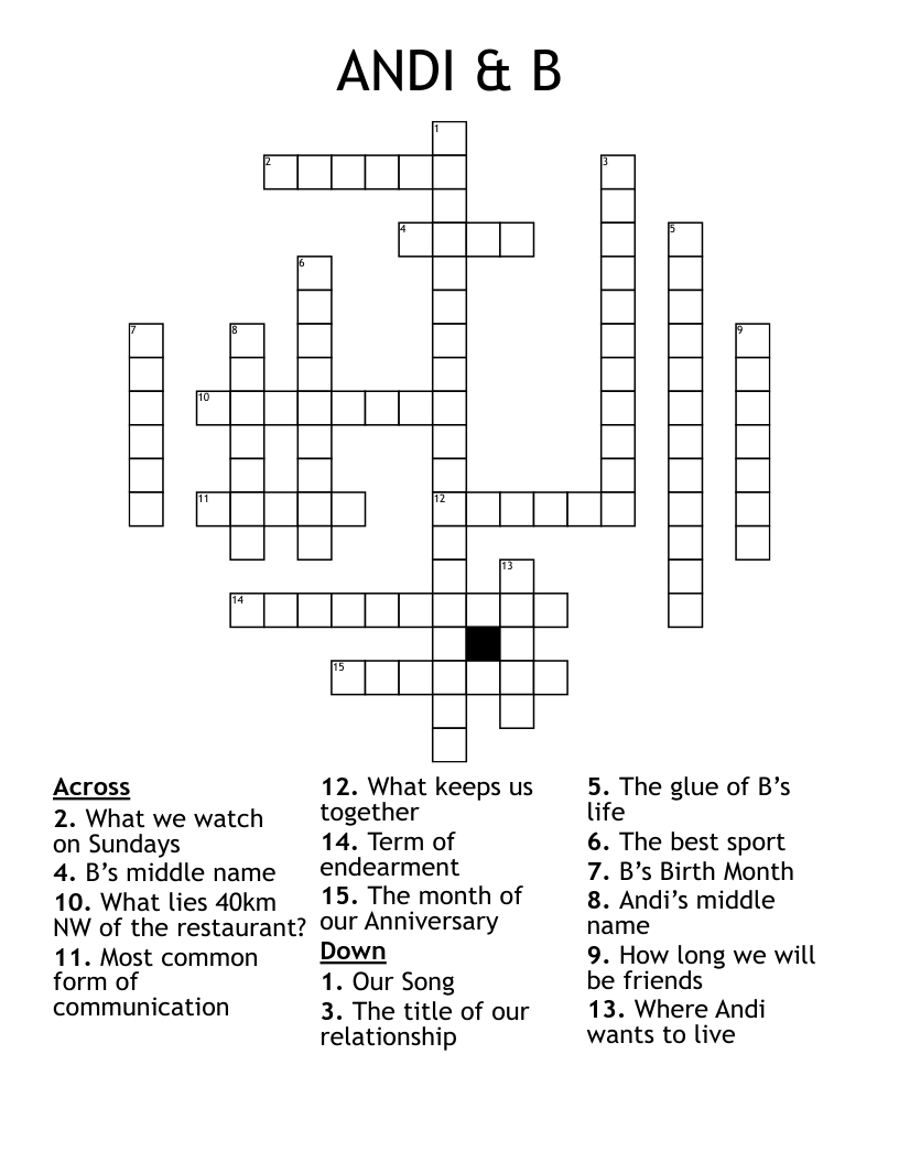 ANDI & B Crossword - WordMint
