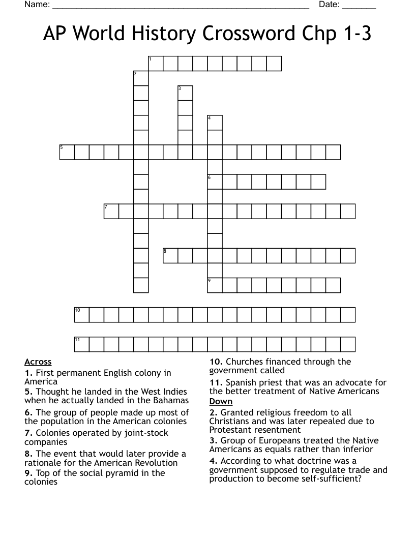 AP World History Crossword Chp 1 3 WordMint ap-world-history-crossword-chp-1-3-wordmint
