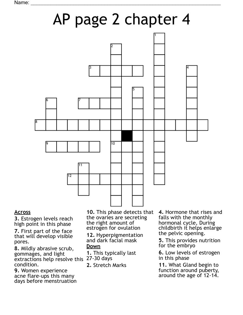 AP page 2 chapter 4 Crossword - WordMint