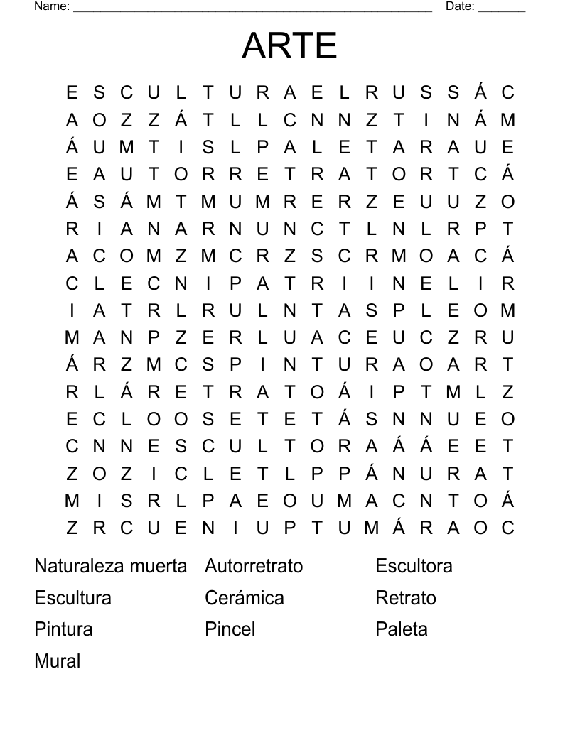 ARTE Word Search WordMint