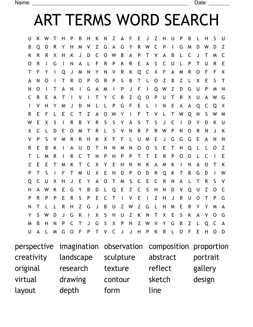 Similar To Digital Art Word Search WordMint
