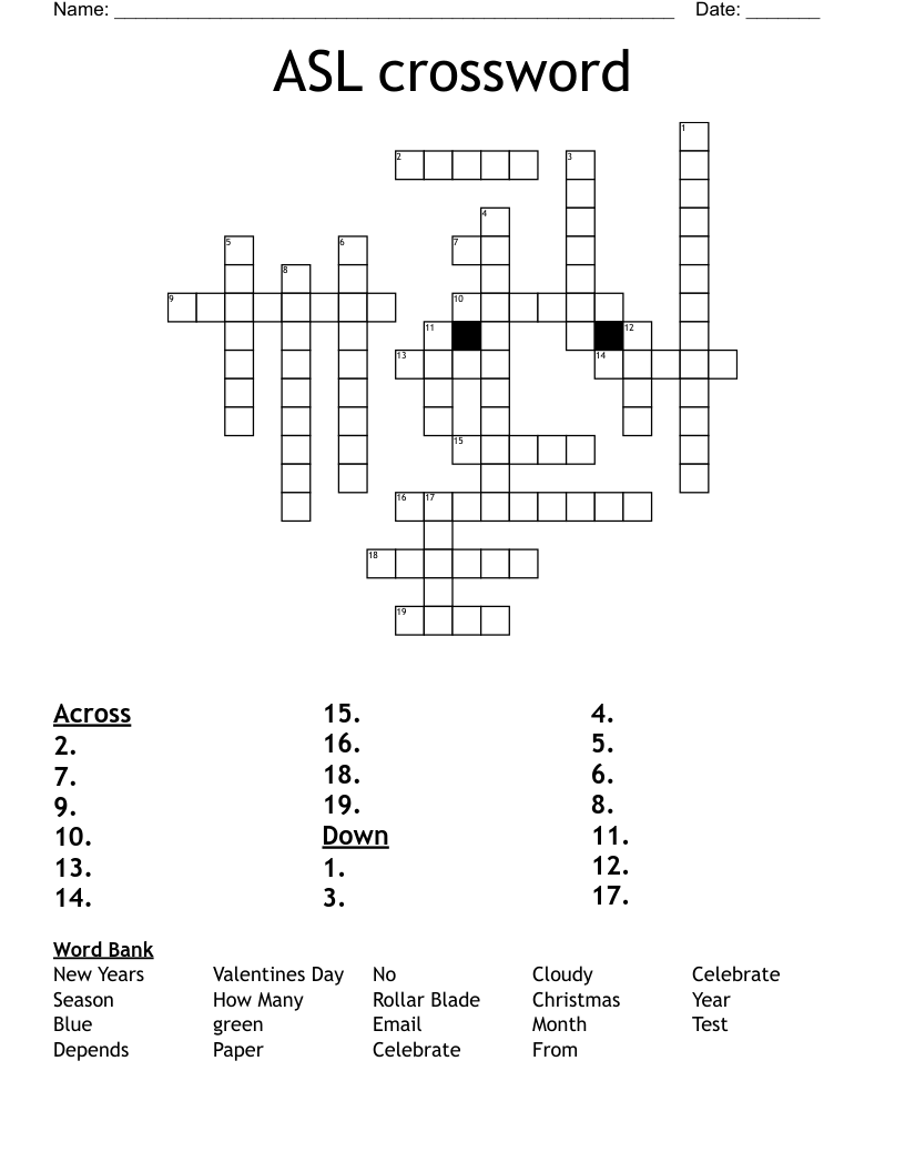 ASL crossword - WordMint