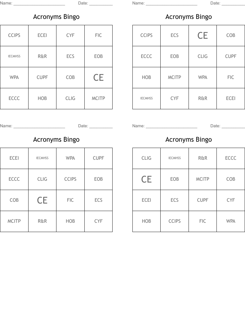 Acronyms Bingo - WordMint