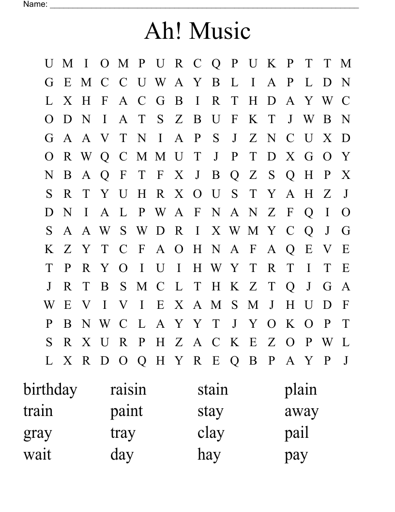 Ah! Music Word Search - WordMint