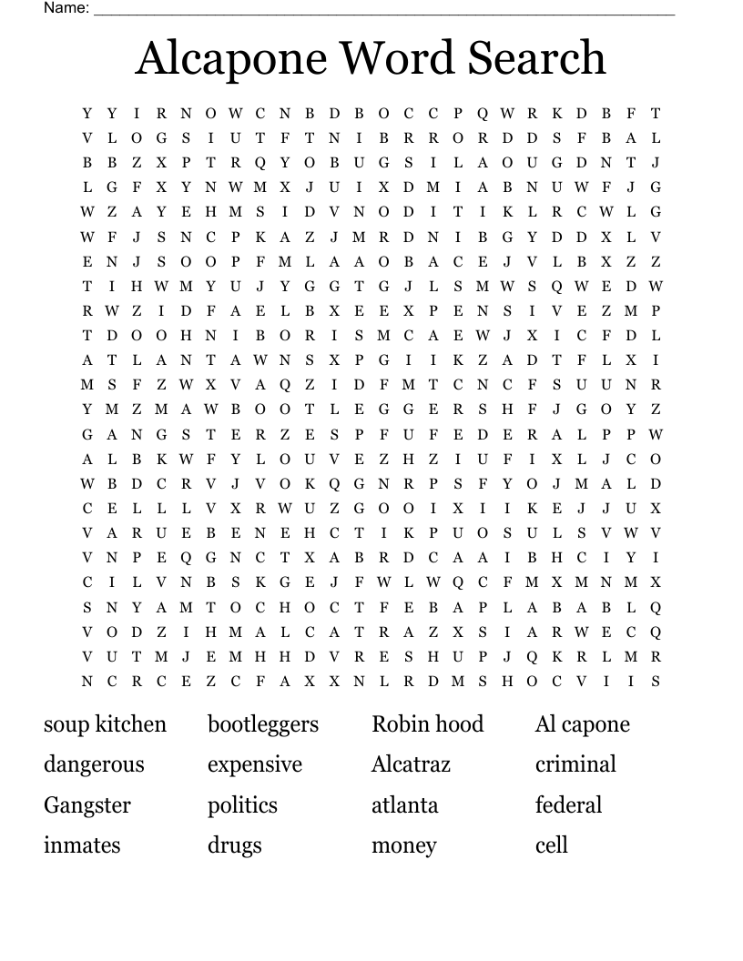 Alcapone Word Search - WordMint