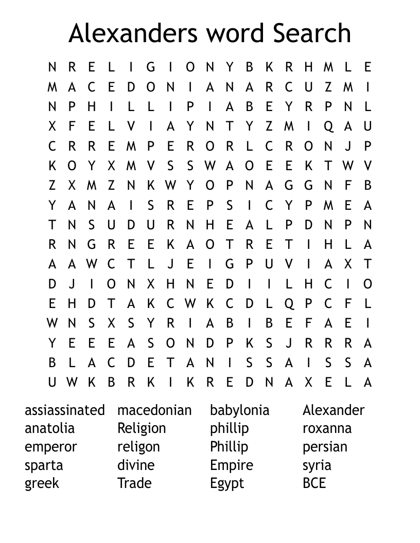 Alexanders word Search - WordMint