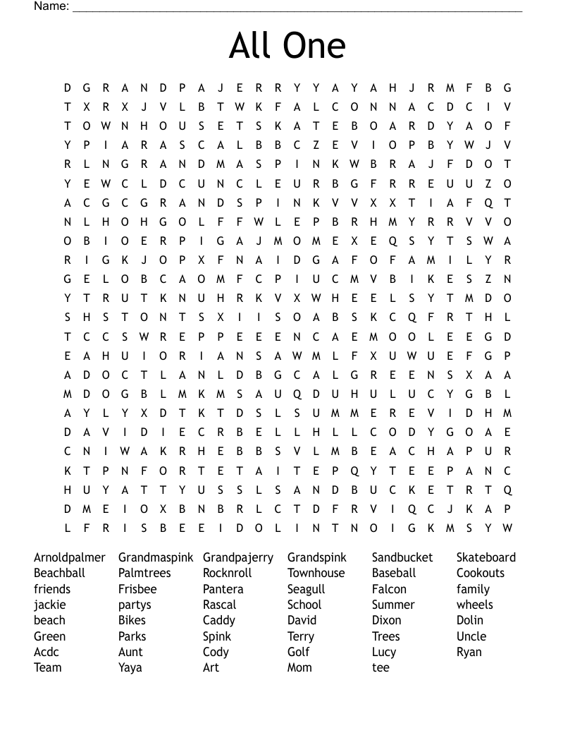 All One Word Search WordMint