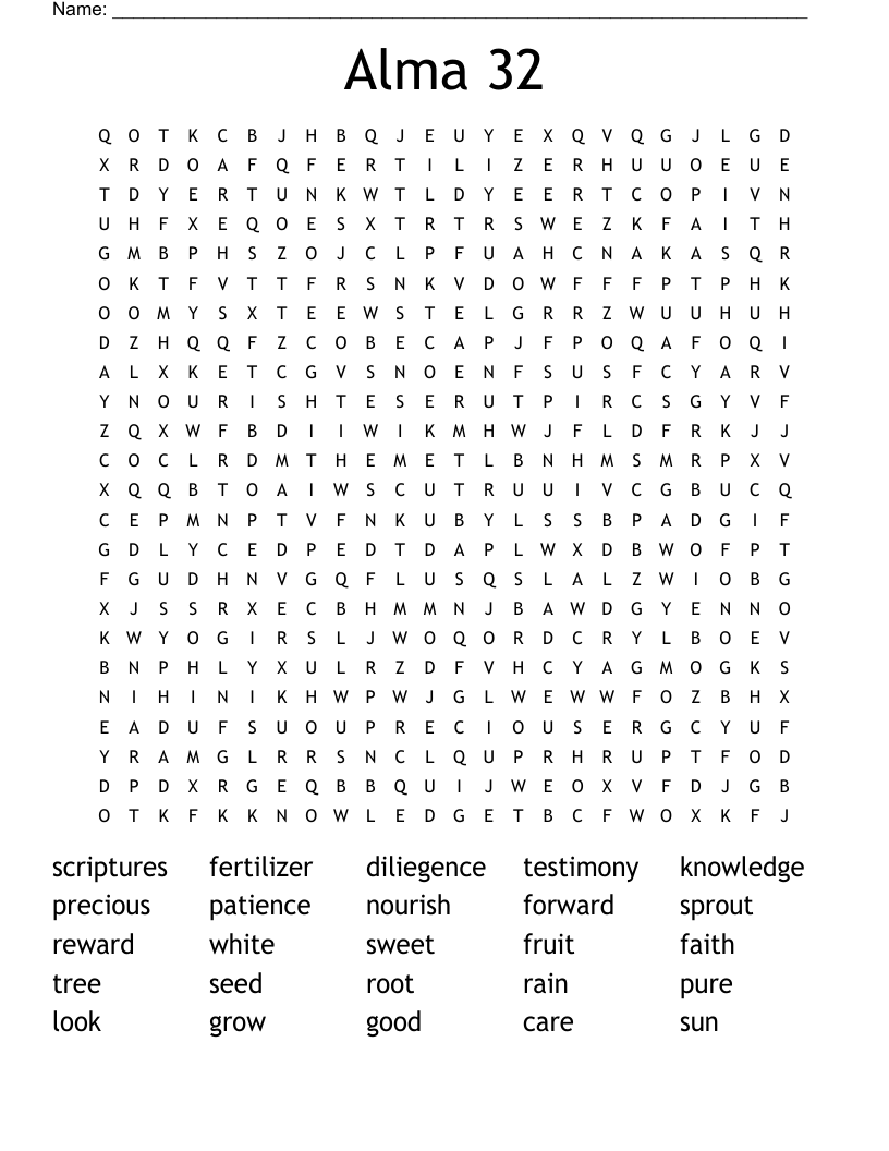 Alma 32 Word Search - WordMint