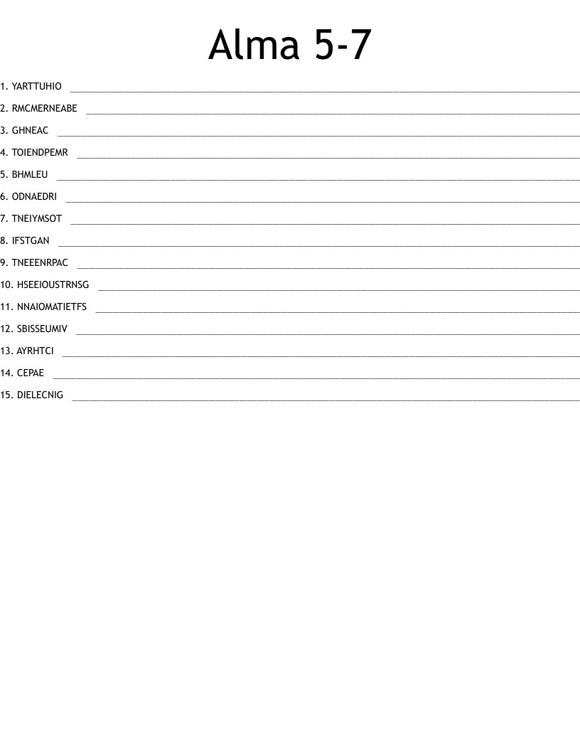 Alma 5-7 Word Scramble - WordMint