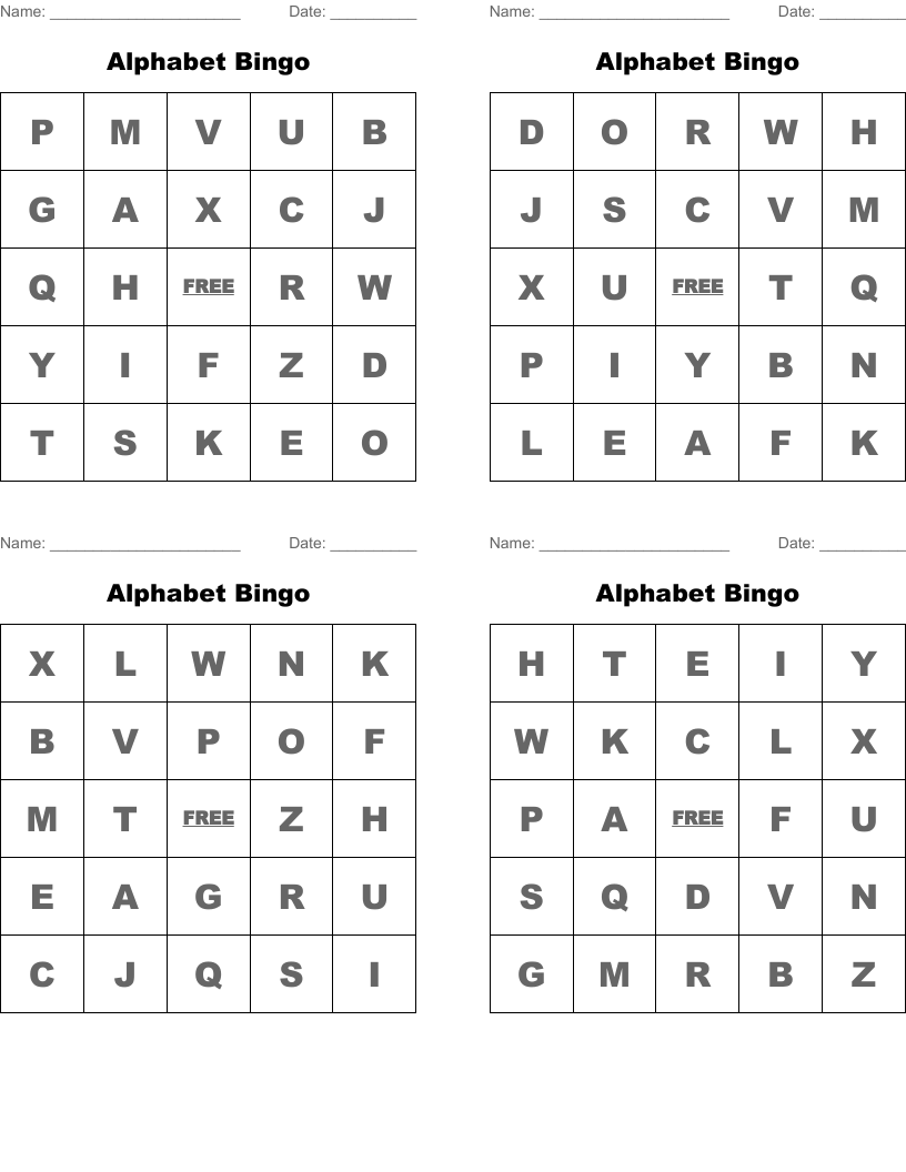 Alphabet Bingo - WordMint