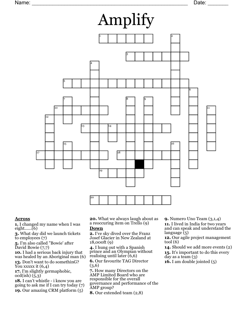 Amplify Crossword - WordMint