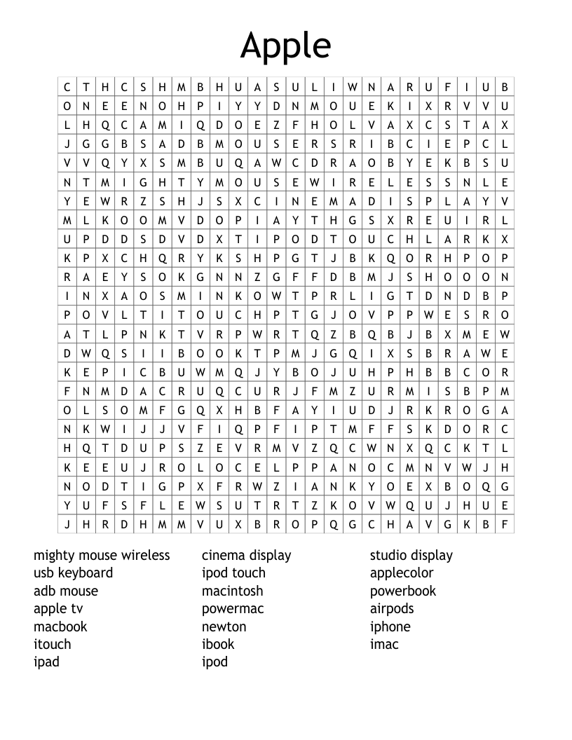 Apple Word Search WordMint