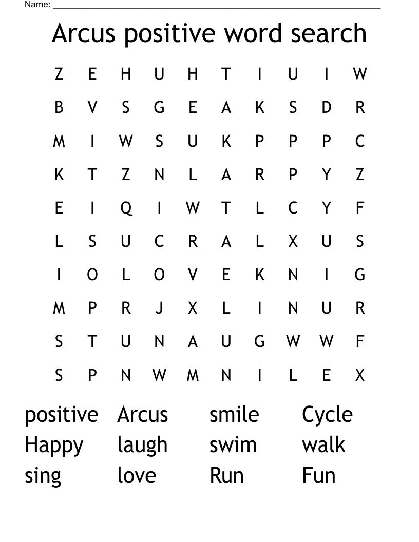 Arcus positive word search - WordMint