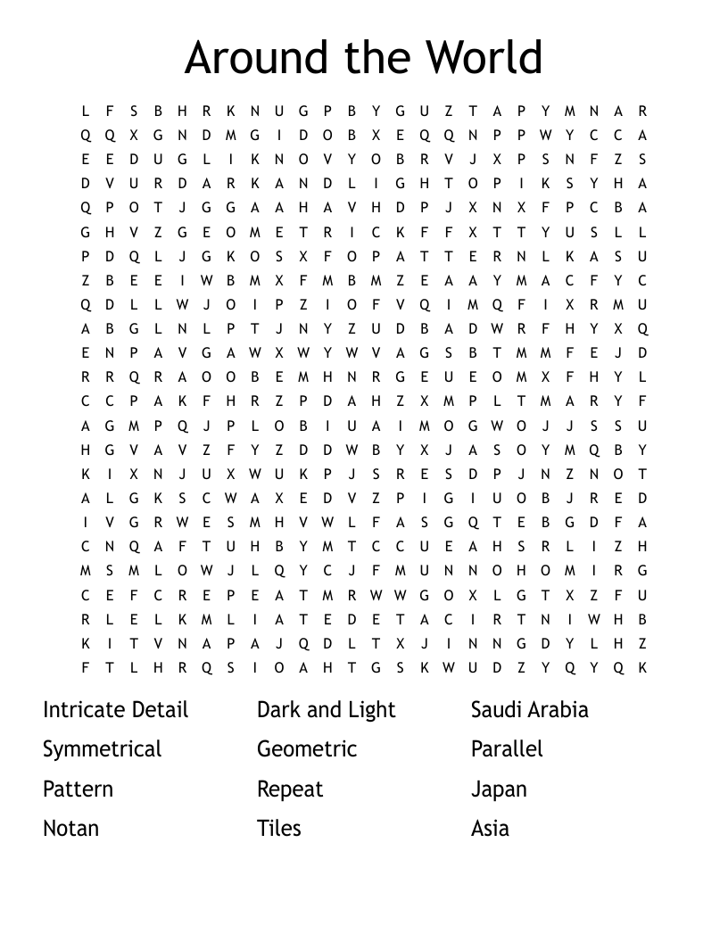 Around the World Word Search - WordMint