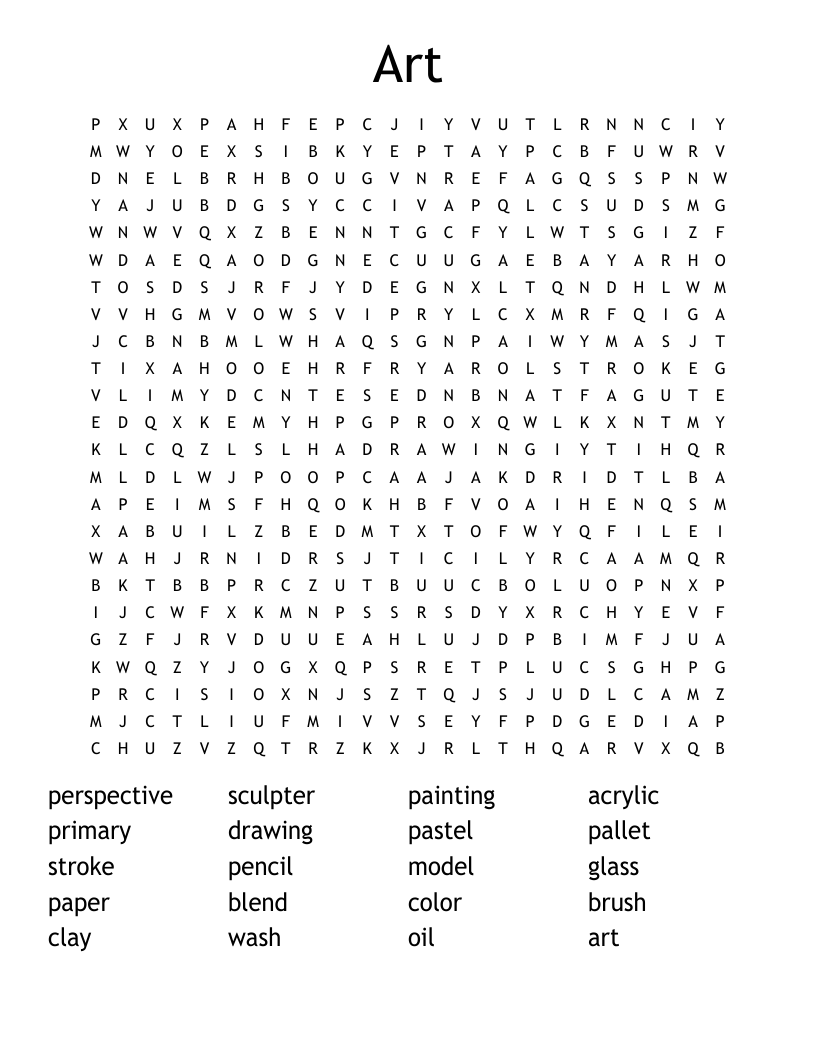 Art Word Search WordMint