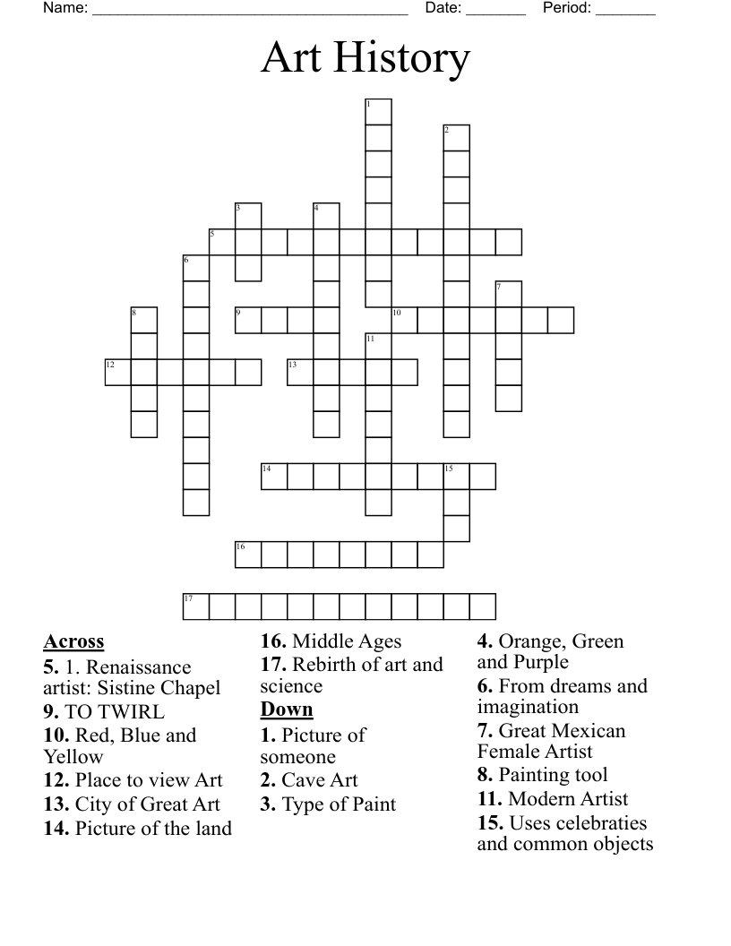 Art History Crossword WordMint