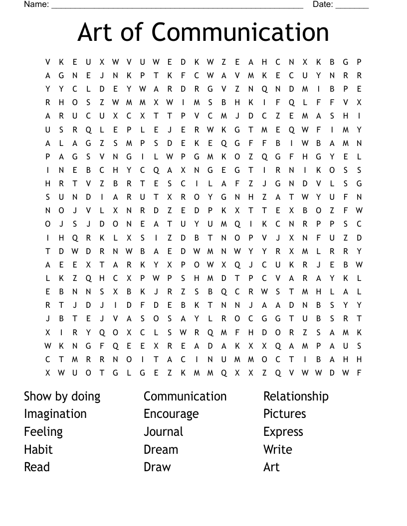 Art of Communication Word Search - WordMint