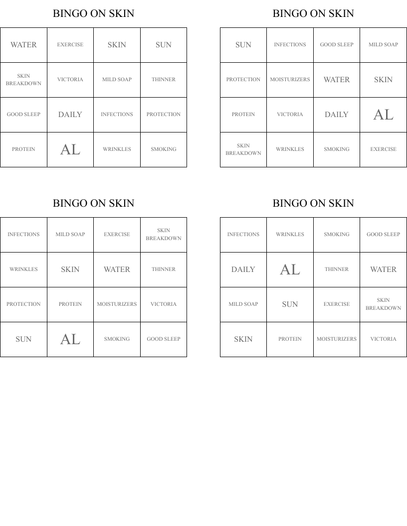 BINGO ON SKIN - WordMint