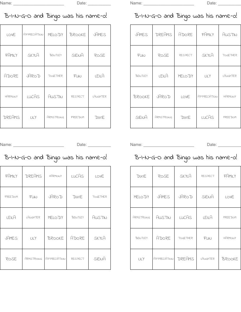 B-I-N-G-O and Bingo was his name-o! - WordMint