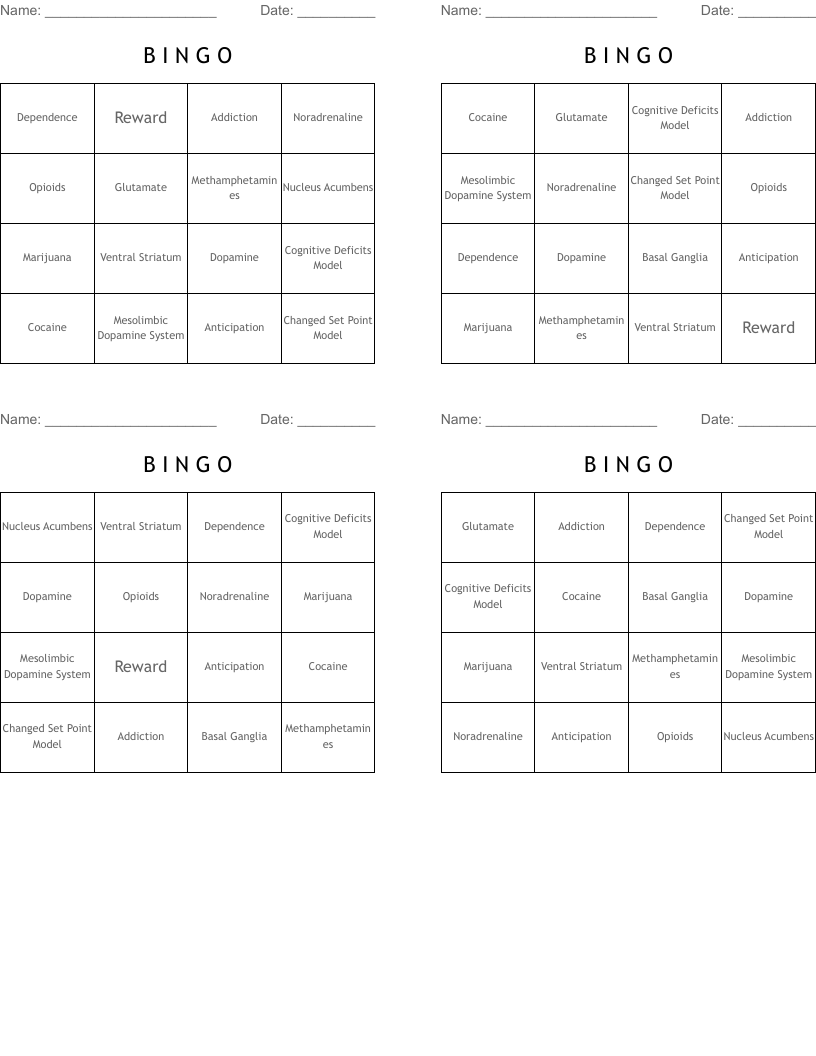 B I N G O Bingo Cards - WordMint