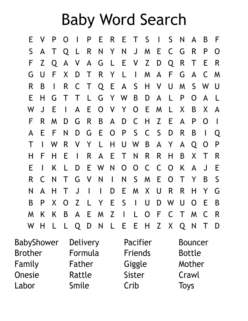 Baby Word Search WordMint