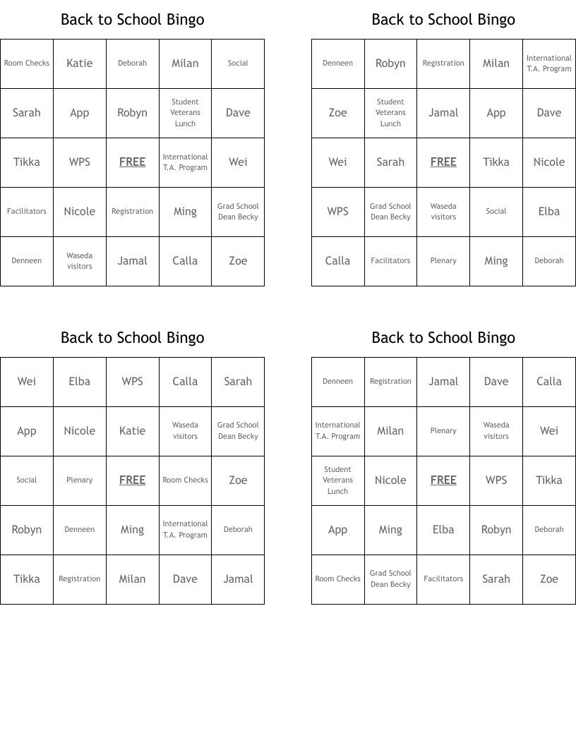 Back to School Bingo - WordMint