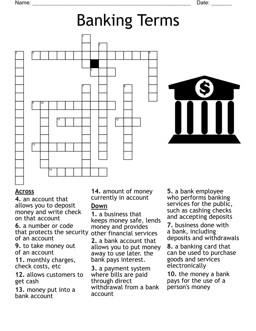 Banking Terms Crossword WordMint