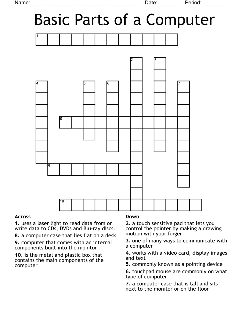 Lager Elend Lehrbuch Computer Crossword Puzzle Eindruck Treiber Vielfalt