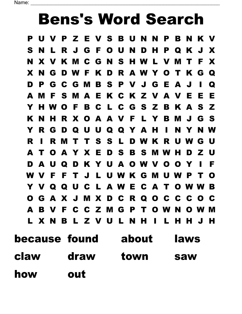 Bens's Word Search - WordMint