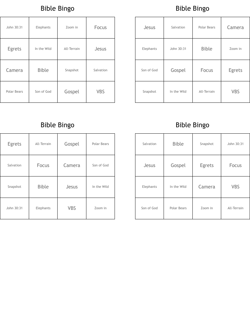Bible Bingo - WordMint