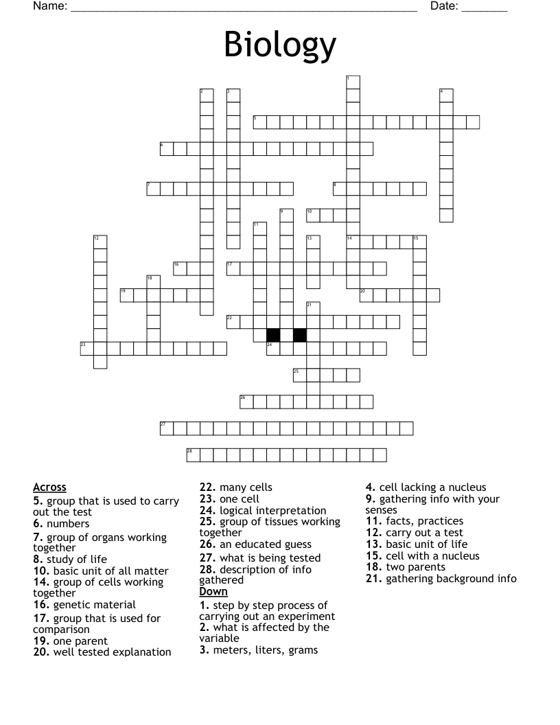 Life Science Word Search WordMint
