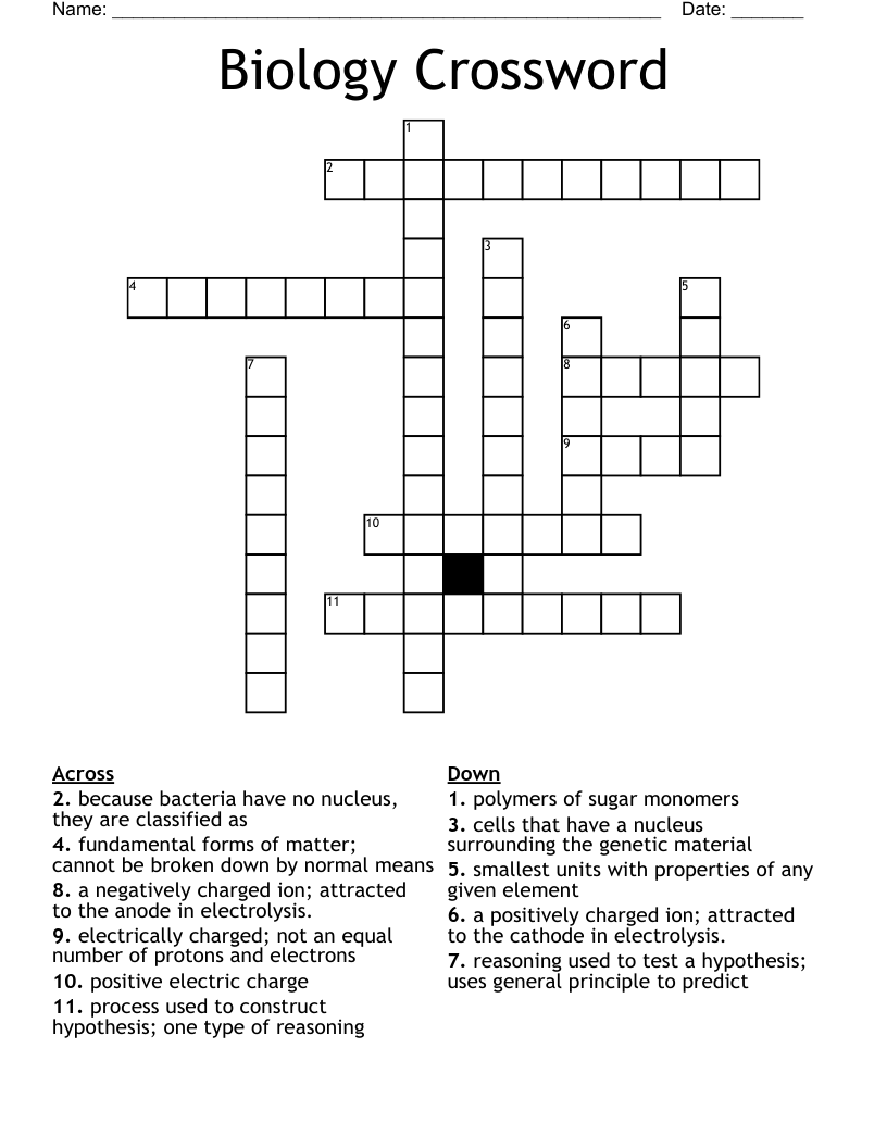 Biology Crossword - WordMint