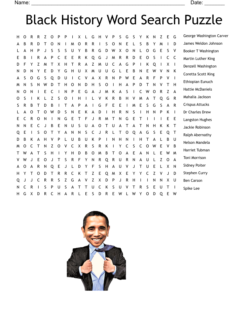 Free Printable Black History Word Search Puzzles