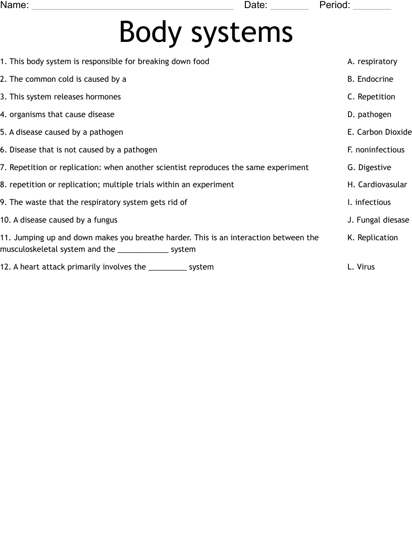Body Systems Worksheet WordMint body-systems-worksheet-wordmint
