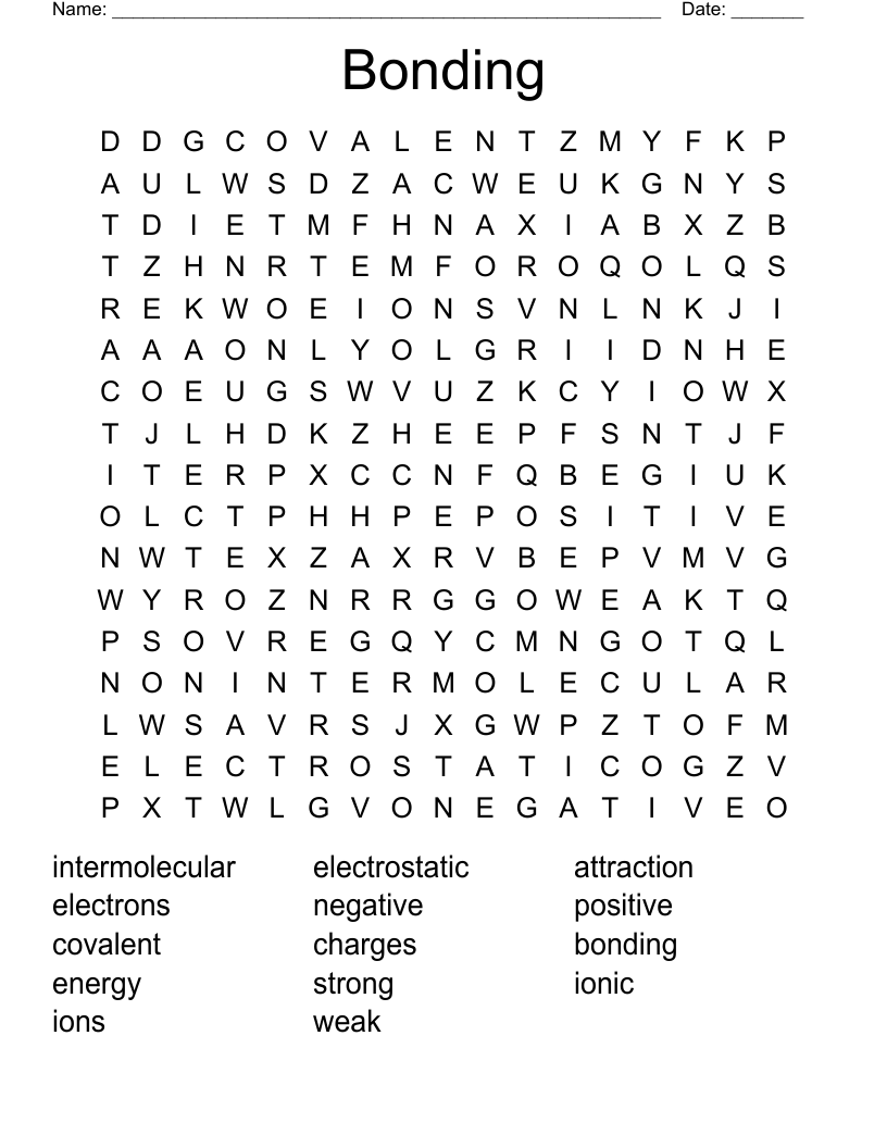 Bonding Word Search - WordMint
