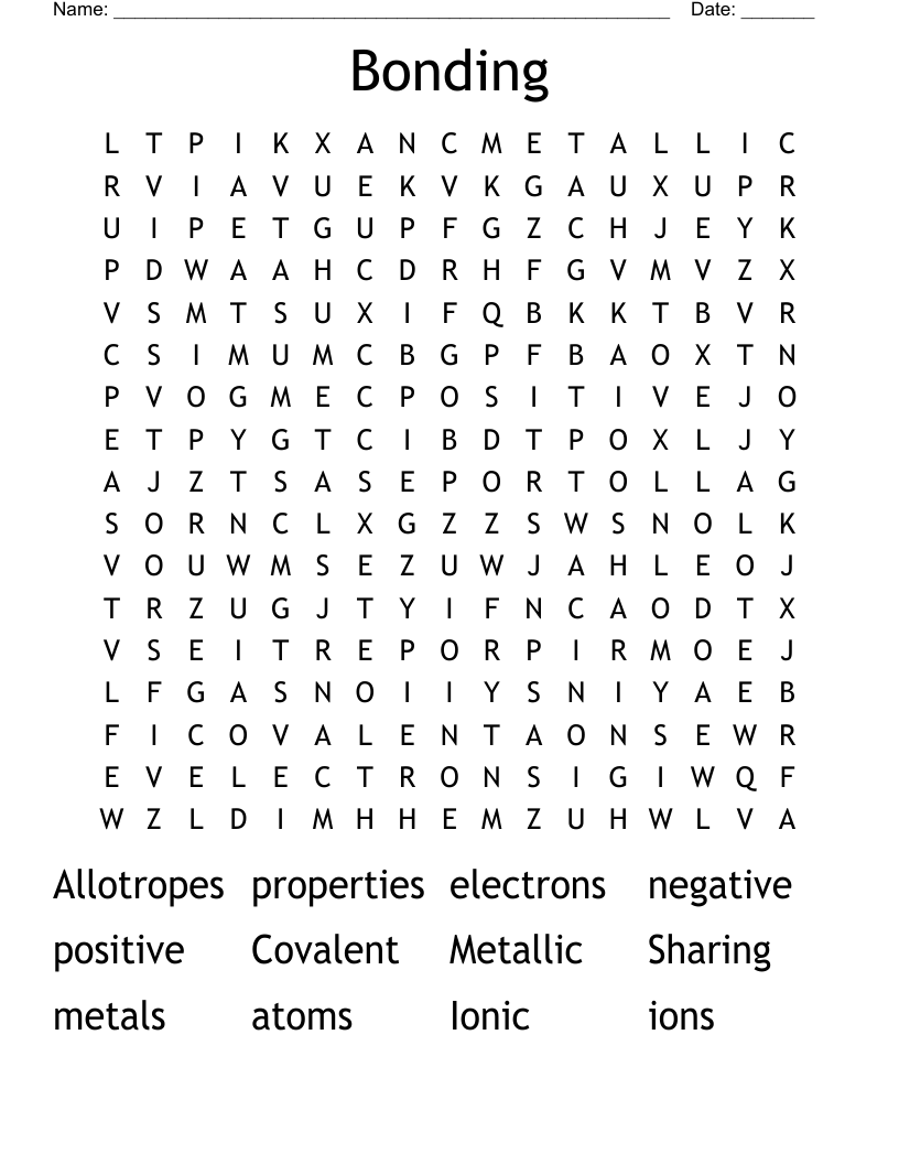 Bonding Word Search - WordMint