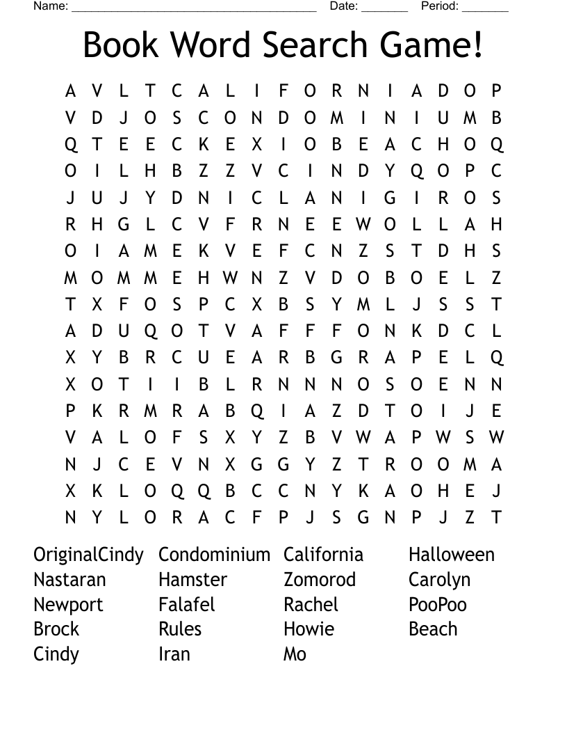 Book Word Search Game! - WordMint