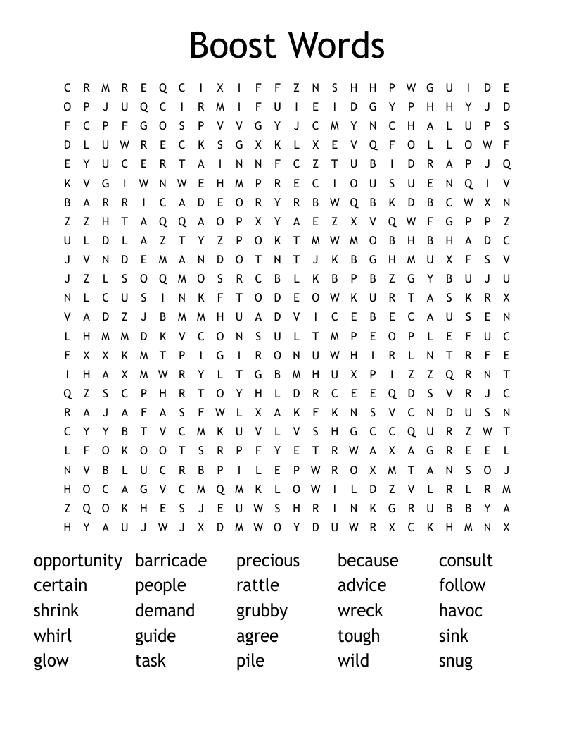Boost Words Word Search - WordMint