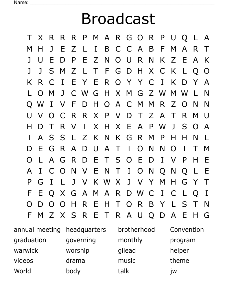 Broadcast Word Search - WordMint