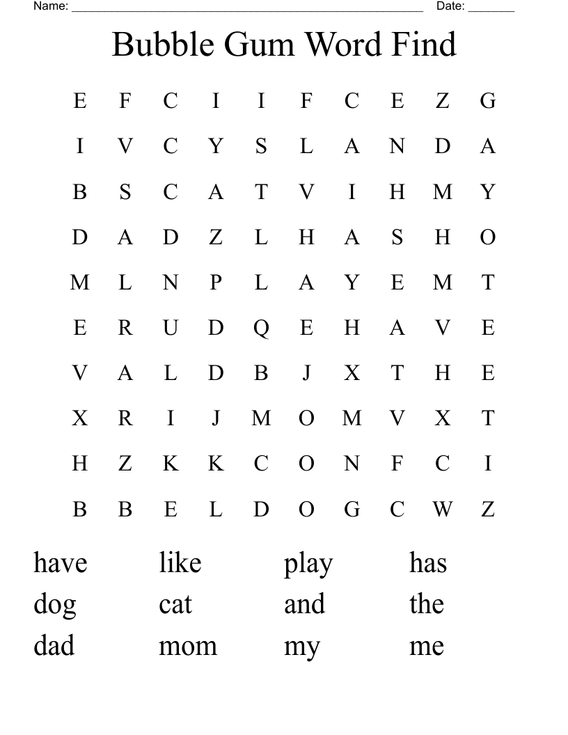 Ethan 1 Word Search - WordMint