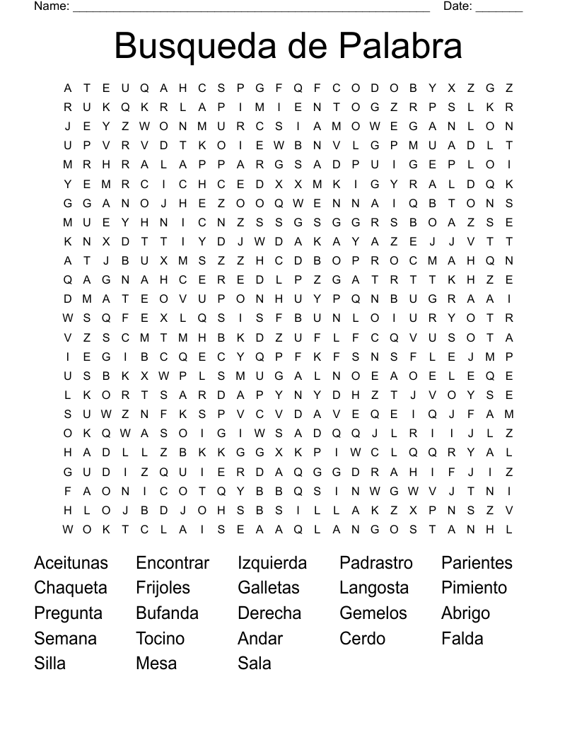 Busqueda de Palabra Word Search - WordMint