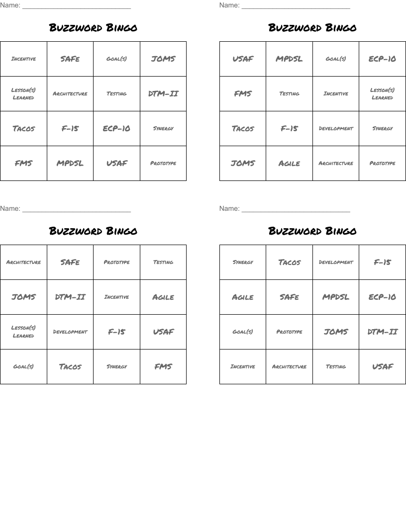 Buzzword Bingo - WordMint