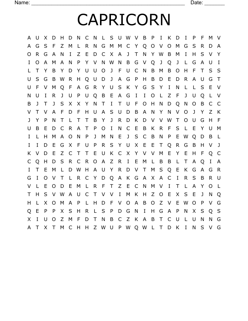 CAPRICORN Word Search WordMint