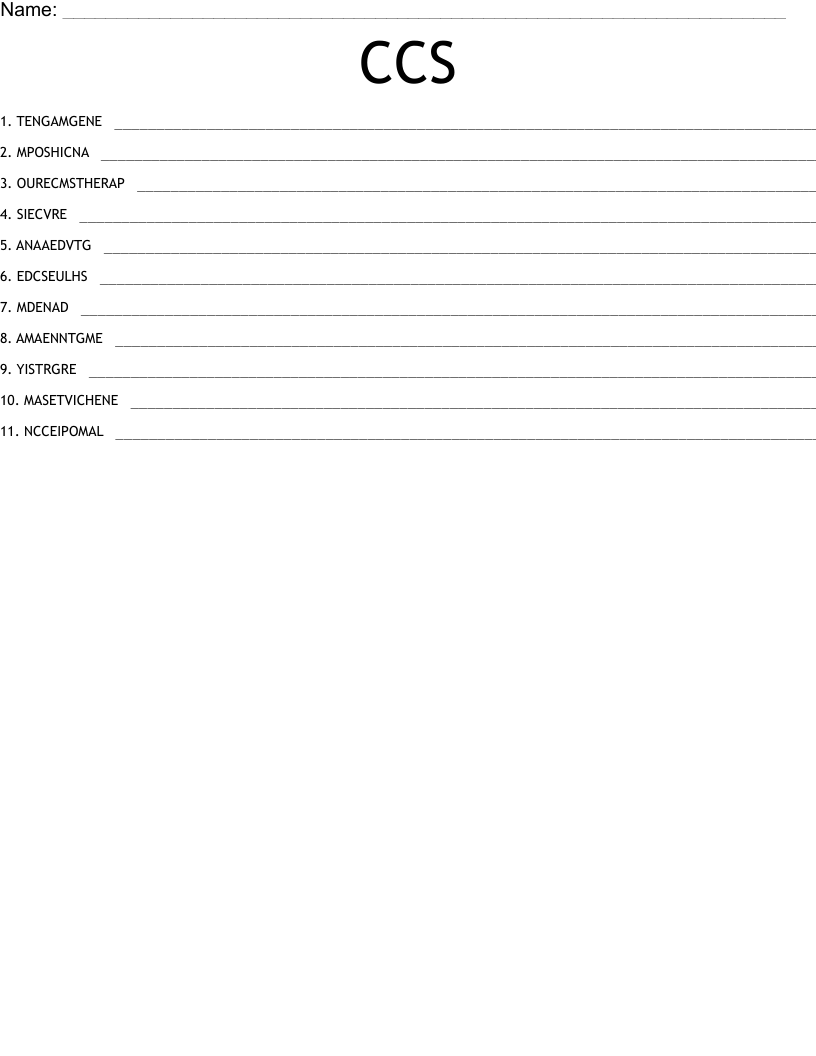CCS Word Scramble - WordMint