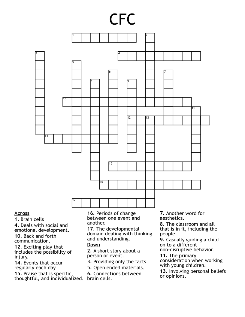CFC Crossword - WordMint