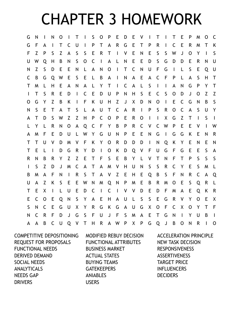 CHAPTER 3 HOMEWORK Word Search - WordMint