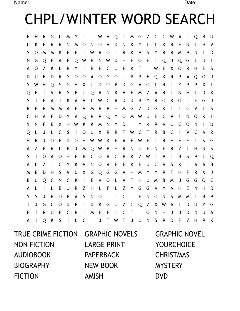 CHPL WINTER BINGO WordMint